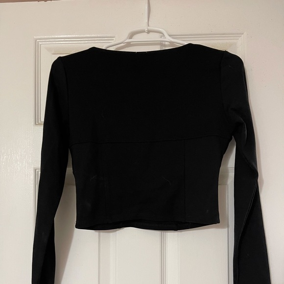 Garage | Tops | Black Garage Long Sleeve Crop Top | Poshmark